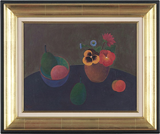 Three colors violets and fruits 三色すみれと果物 by Kojiro Kosugi on artnet